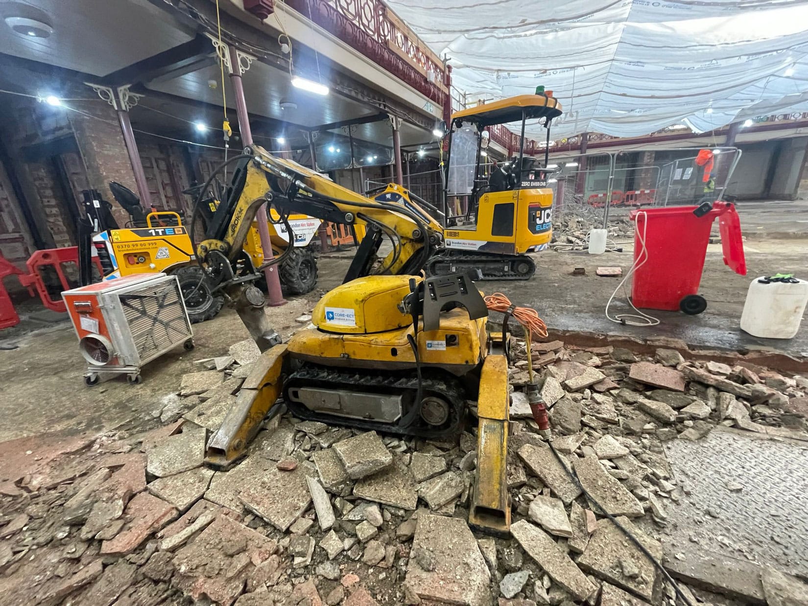 Floor sawing & controlled demolition of floor & lift shaft Birmingham